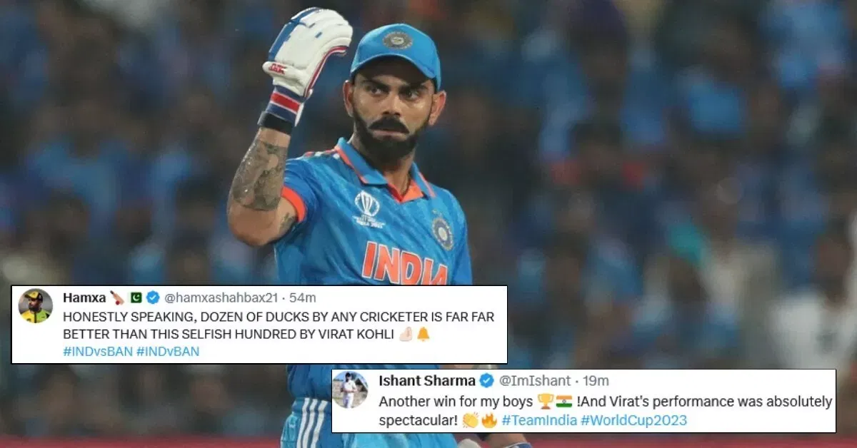 Mixed reactions from fans as Virat Kohli hits century against ...