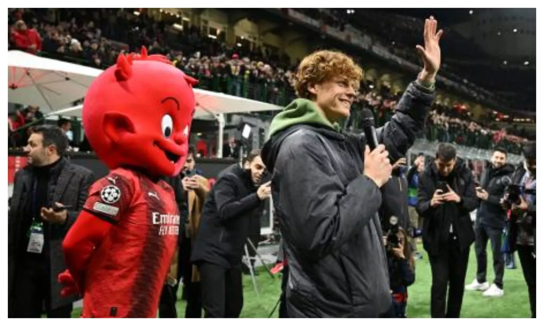 Watch: Jannik Sinner gets rousing welcome by AC Milan fans at San Siro ...