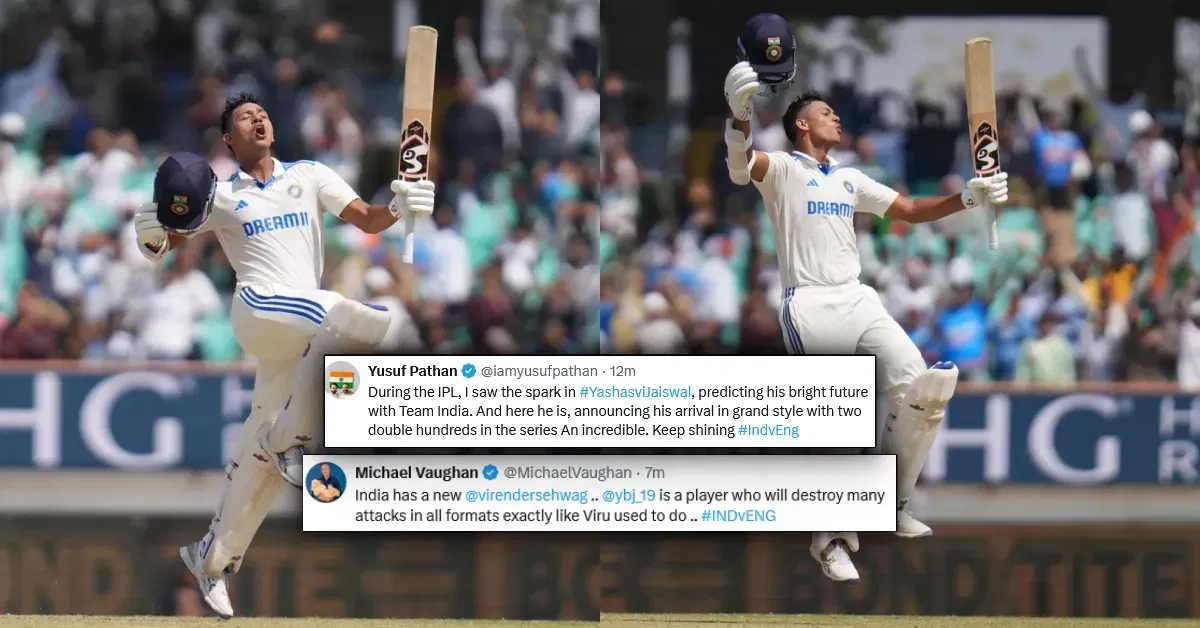 IND vs ENG: Twitter erupts as Yashasvi Jaiswal smashes his 2nd double hundred
