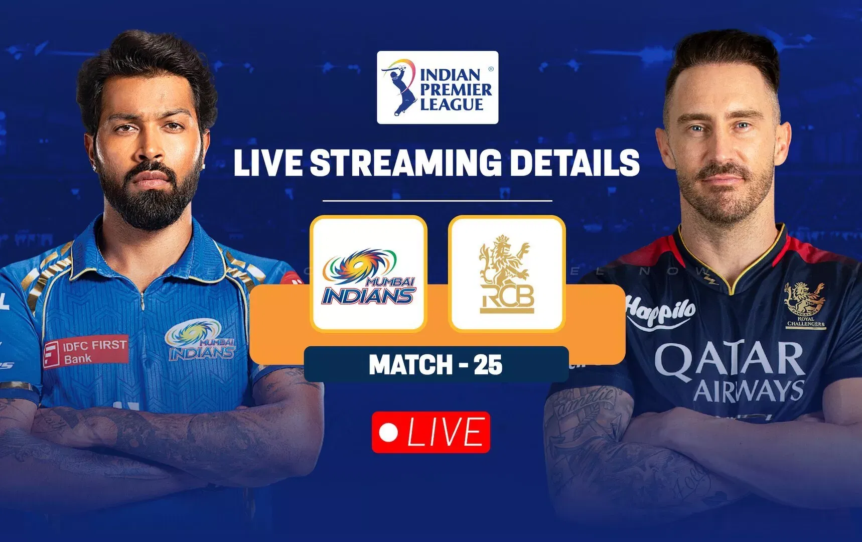 MI vs RCB: Live streaming details, when and where to watch match 25 of IPL 2024