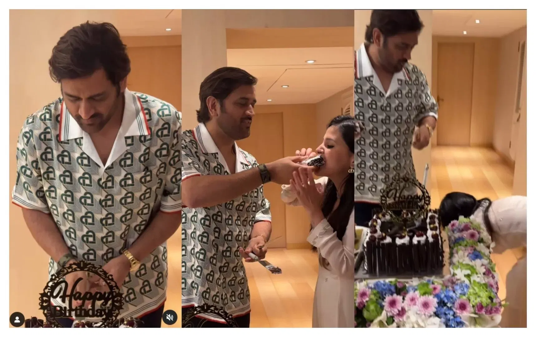 Watch: MS Dhoni cuts cake, celebrates 43rd birthday with wife Sakshi