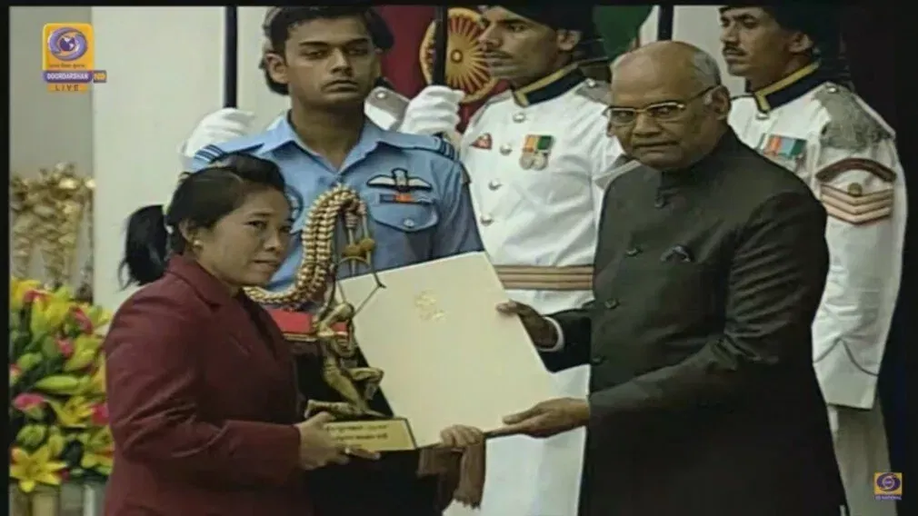 Oinam Bembem becomes first Indian female footballer to win Arjuna Award ...