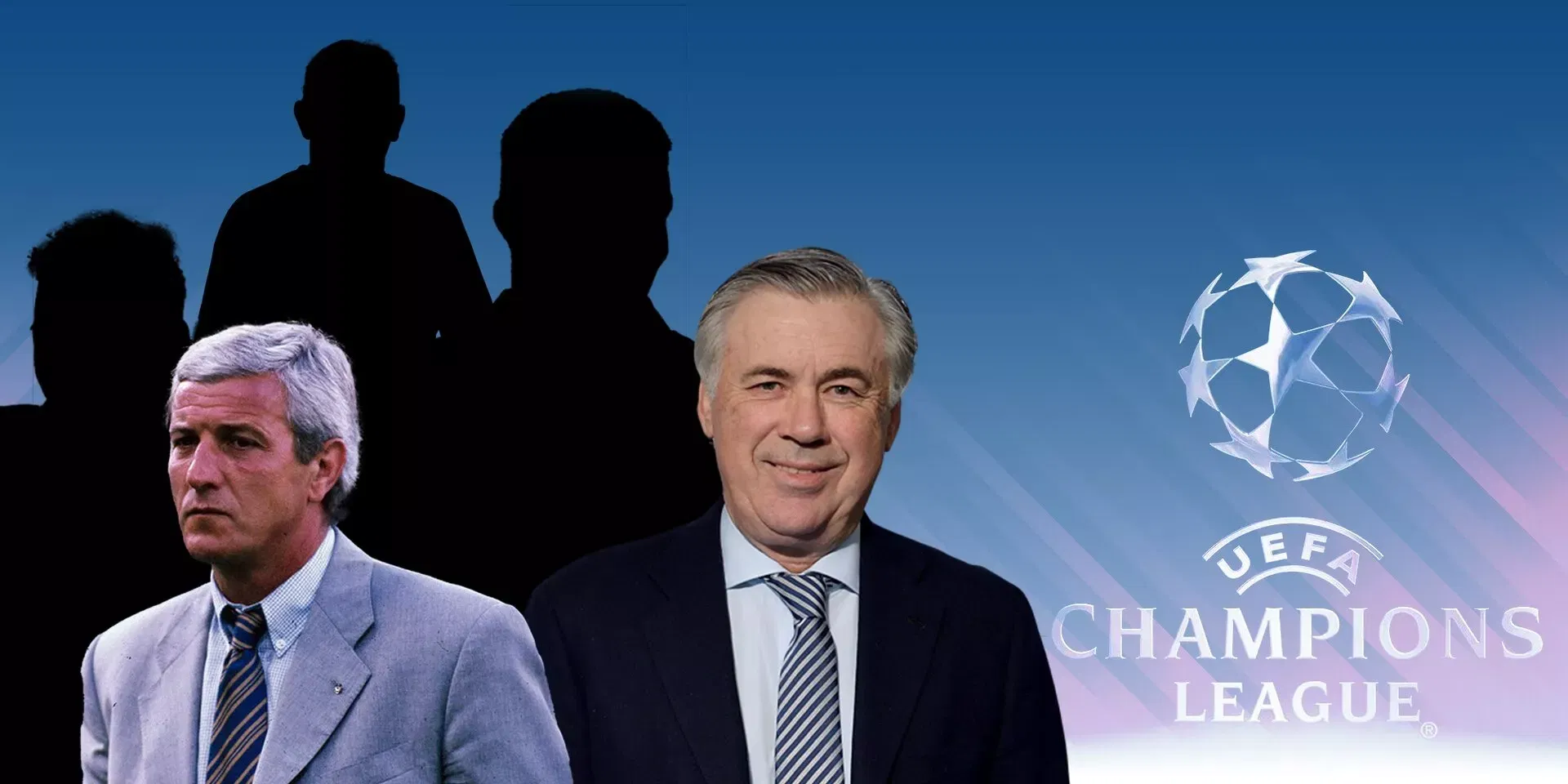 Five managers with most UEFA Champions League final appearances