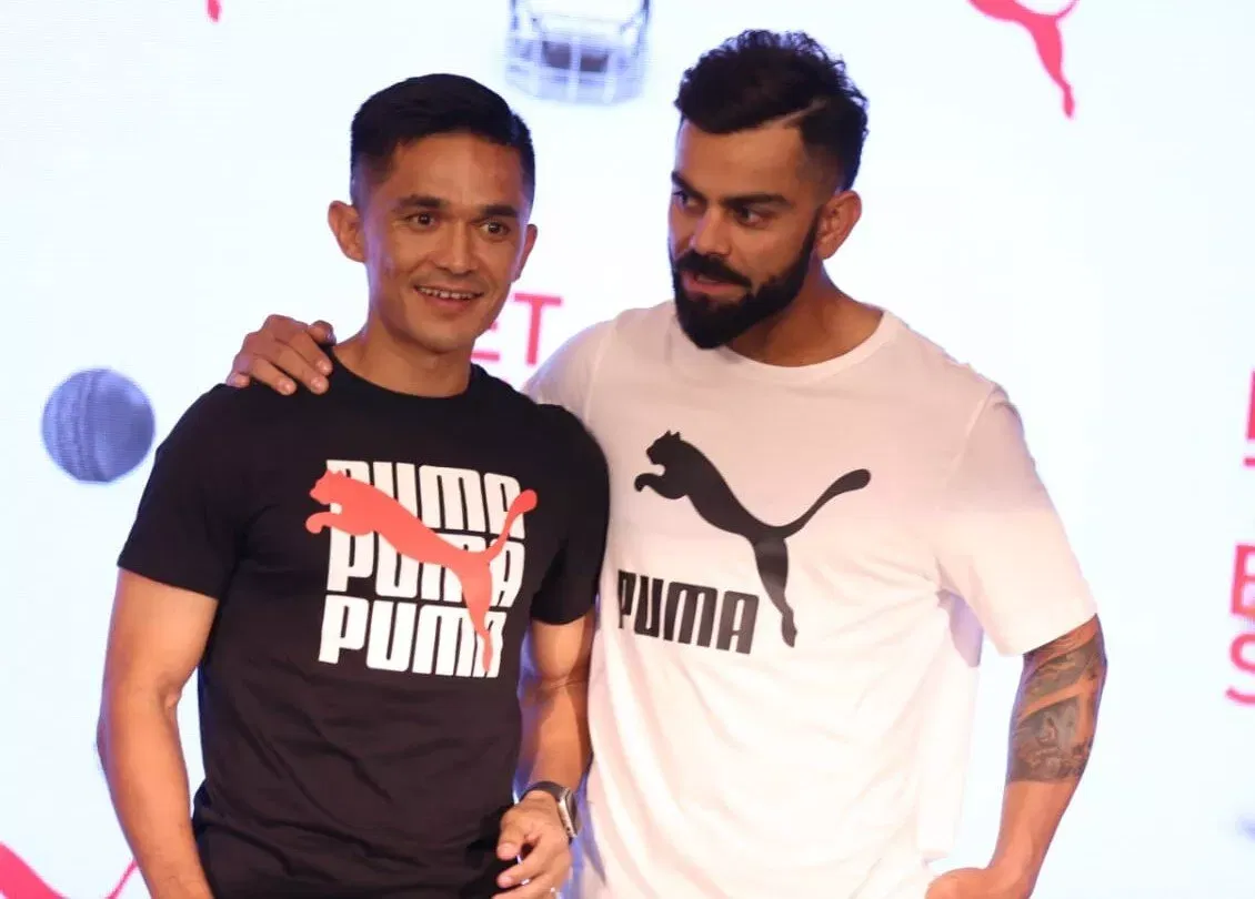 Virat Kohli nails PUMA’s blindfold challenge, passes Sunil Chhetri test ...