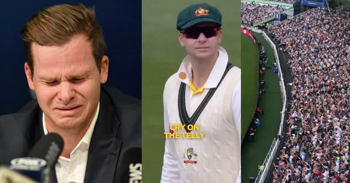 Watch: England fans mock Steve Smith with “Saw you cry on telly” chants