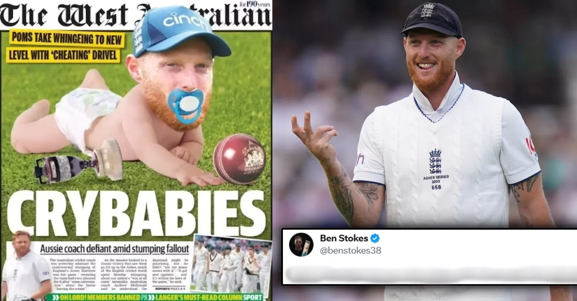 Ben Stokes comes up with savage reply after Australian newspaper calls ...