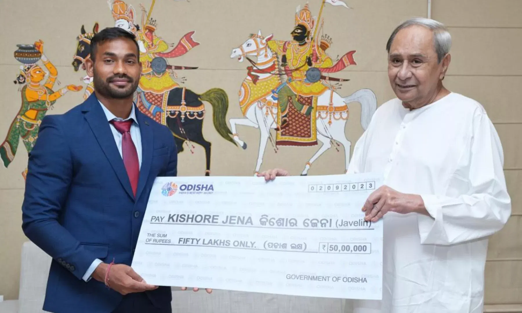Odisha govt felicitates javelin thrower Kishore Kumar Jena for his ... Odisha govt felicitates javelin thrower Kishore Kumar Jena for his ...