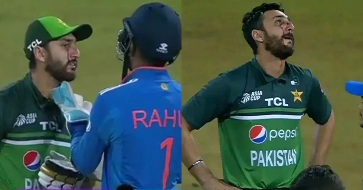 Watch: Salman Agha Ali cops a blow on face, starts bleeding in IND vs PAK Asia Cup 2023 Super ...