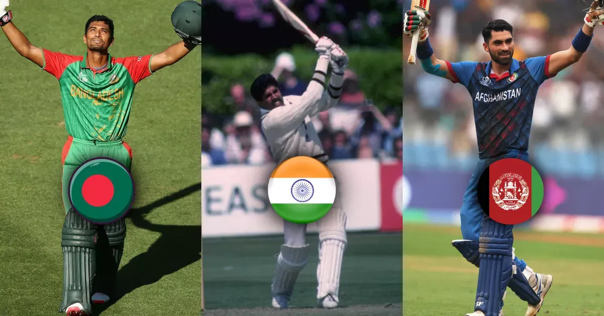 First batsman from each country to hit a century (100) in ICC Cricket ...
